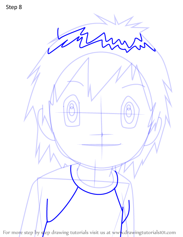 How to Draw T.K. Takaishi's Son from Digimon (Digimon) Step by Step ...