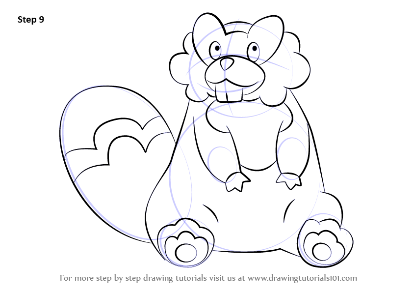 How to Draw Bibarel from Pokemon (Pokemon) Step by Step ...