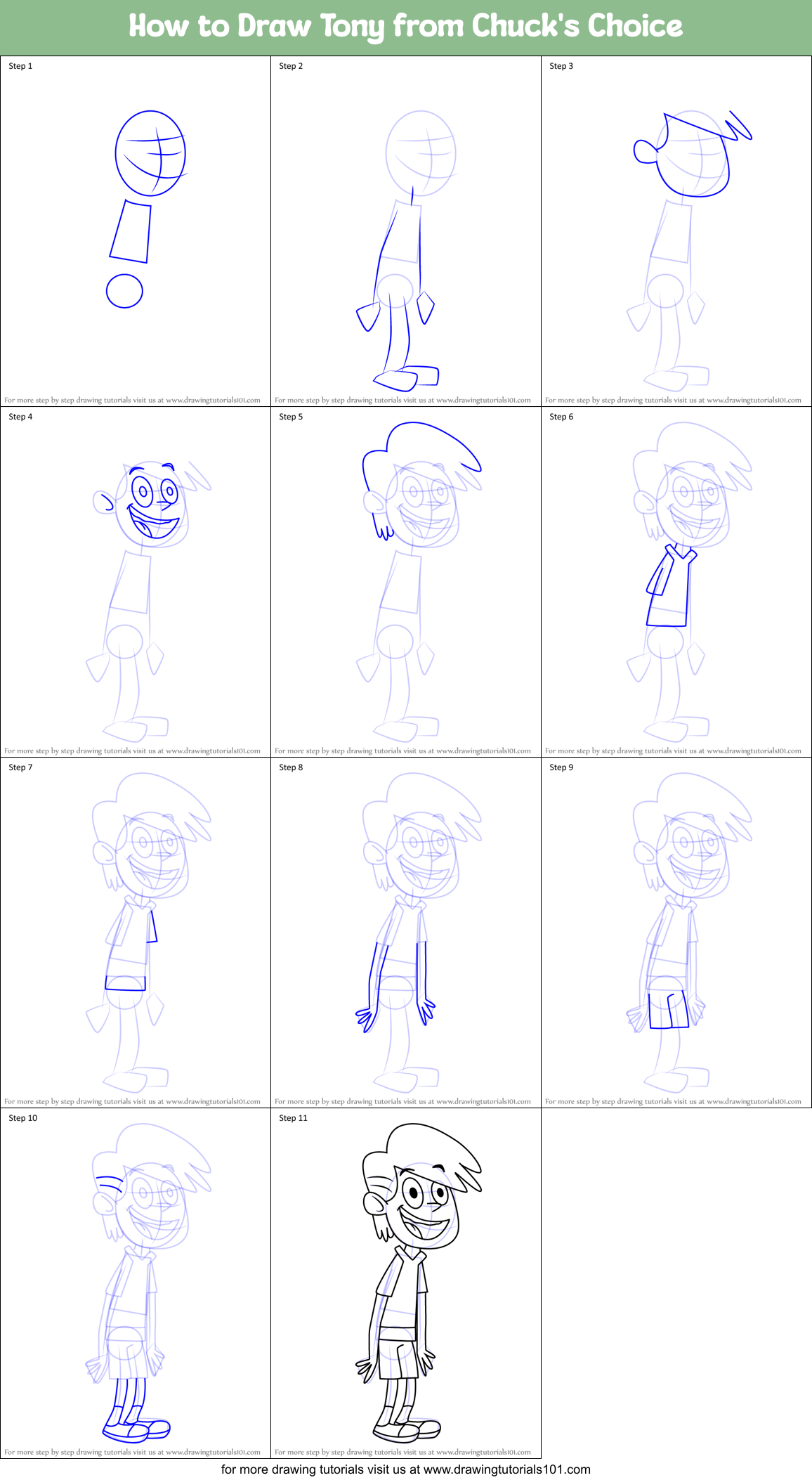 How to Draw Tony from Chuck's Choice (Chuck's Choice) Step by Step ...