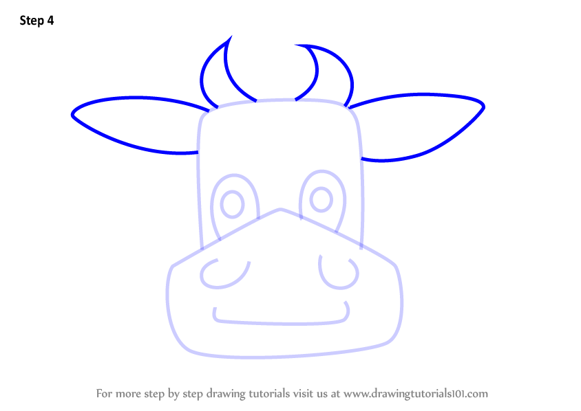 How To Draw A Cow Face Easy